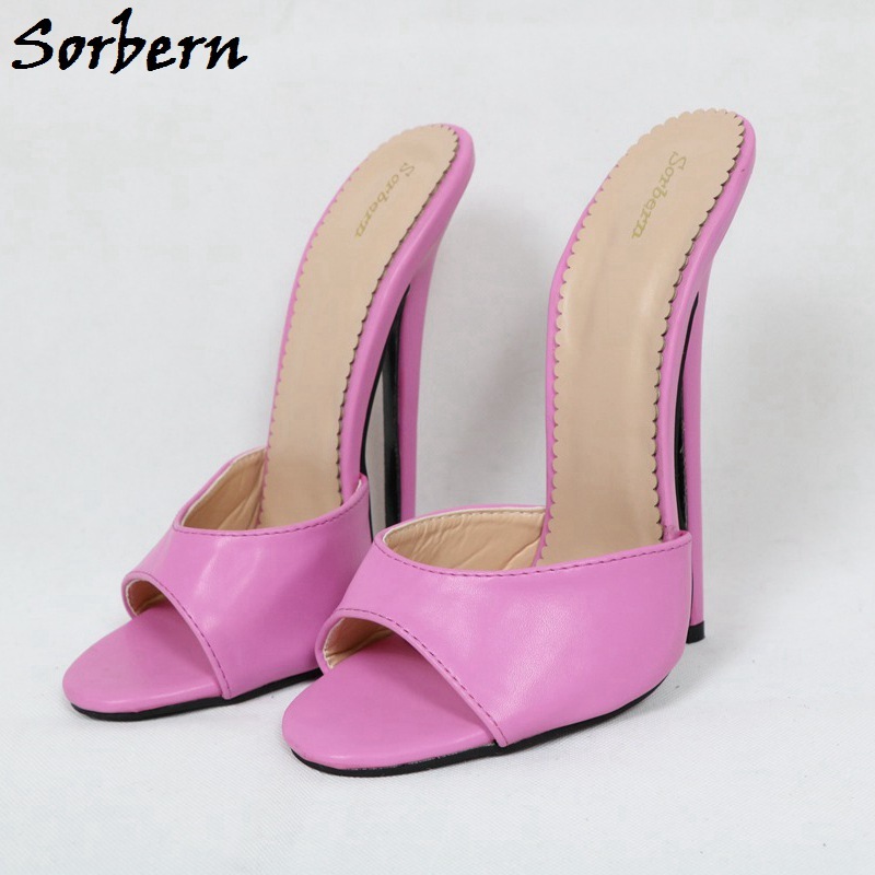 Sorbern 18cm High Heel Mules Women Slippers Sexy Mistress Hi Heel Stiletto