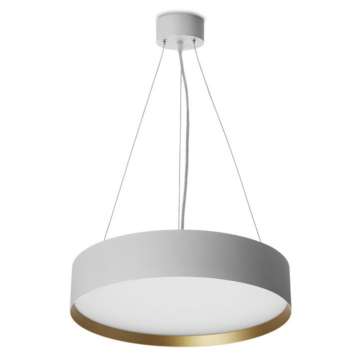 White + Golden Round LED Pendant Light 【LDD0291H】