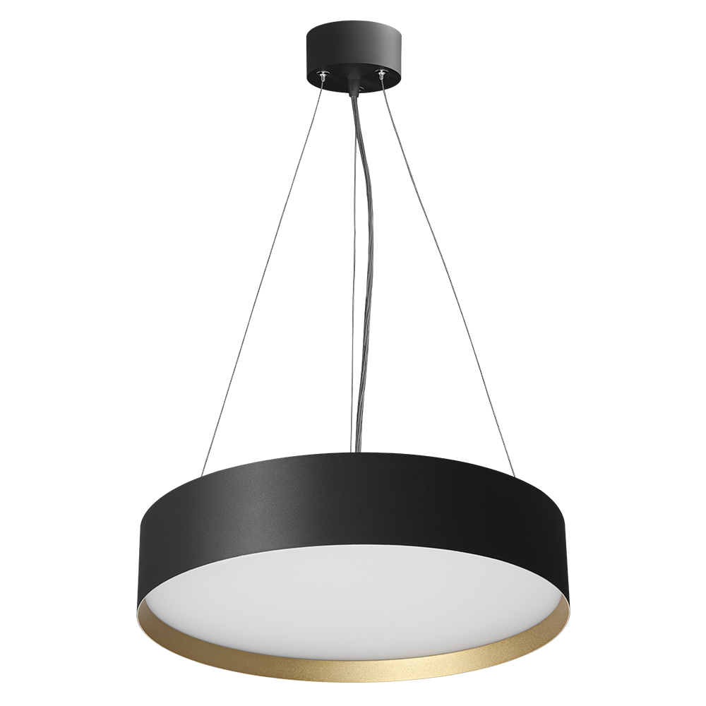 White + Golden Round LED Pendant Light 【LDD0291H】