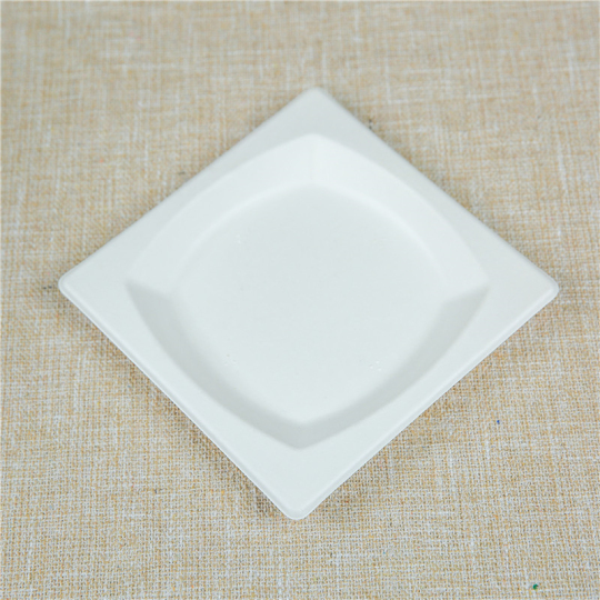 Compostable Sugarcane Bagasse 10” Square Plate