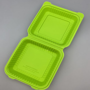 Biodegradable 8inch Clamshell Corn Starch Lunch Box Disposable Packing