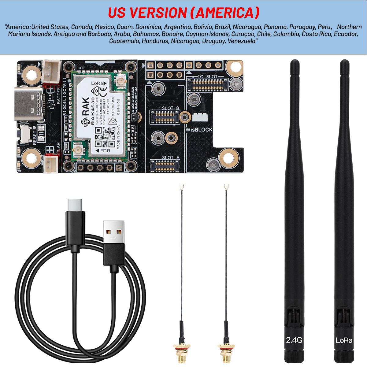Wisblock RAK4631 Lora for Meshtastic RAK19007 Base board+RAK4630 Lora ...
