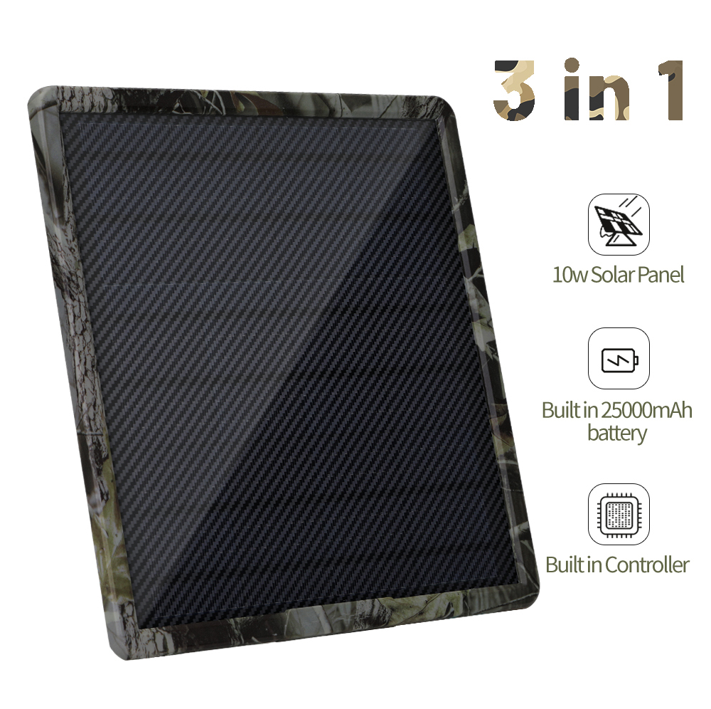 Solar Panel With Built In Battery For Trail Hunting Game Camera