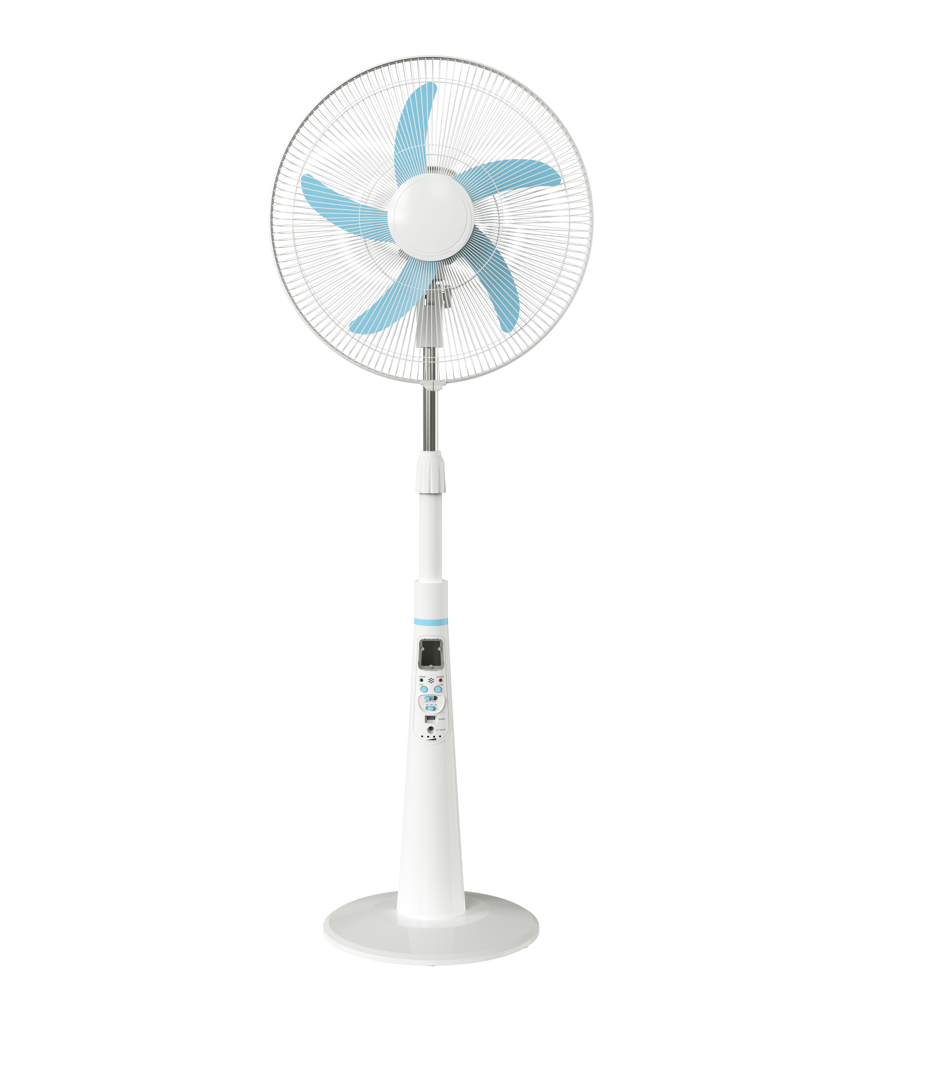 AIRMAKER 16inch Solar Powered Adjustable Rechargeable Fan with LED ...