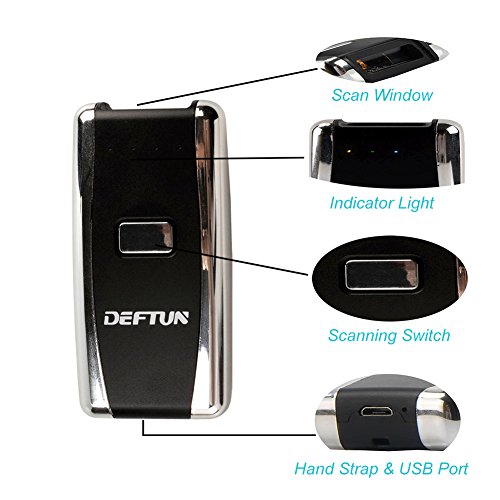 Deftun Mini Wireless Bluetooth 1D Laser Bar Code Scanner Reader with ...