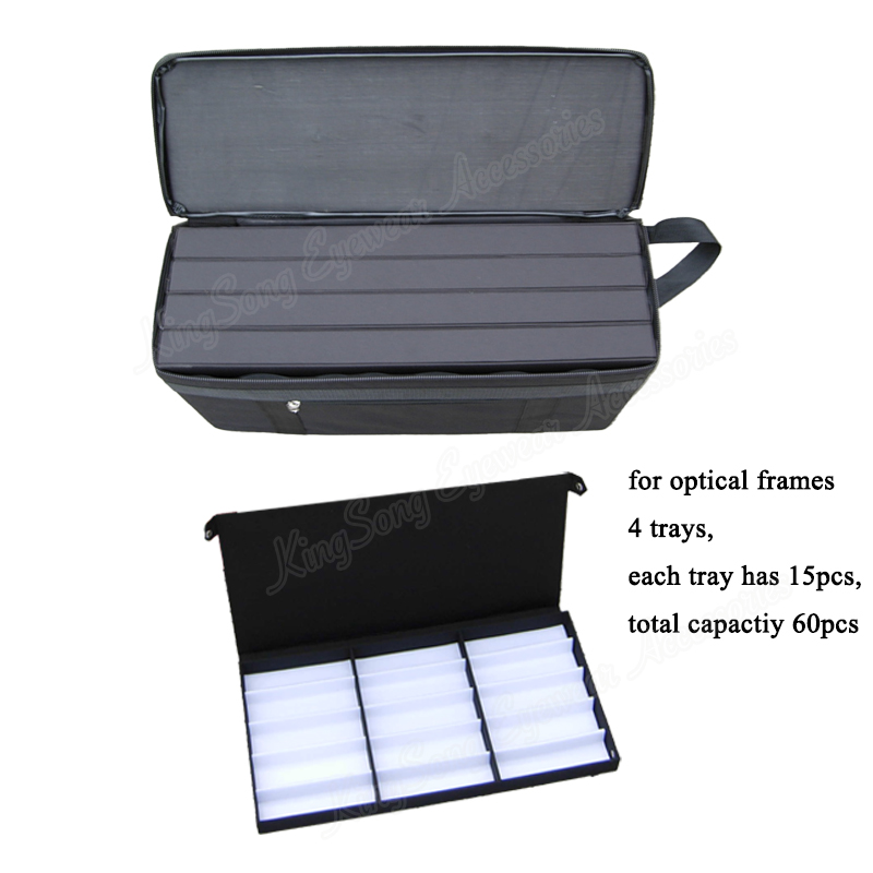 36/48/60pcs Eyeglass Salesman Sample Shoulder Bag Travel Storage Suitcase
