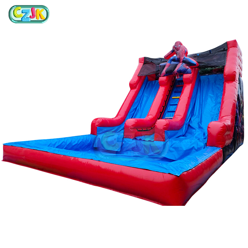 HT-144 Infaltable Spiderman Square Inflatable Water Slide Pool